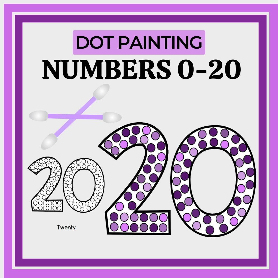 Fine Motor Dot Q-tip Painting Numbers 0-20 - Etsy