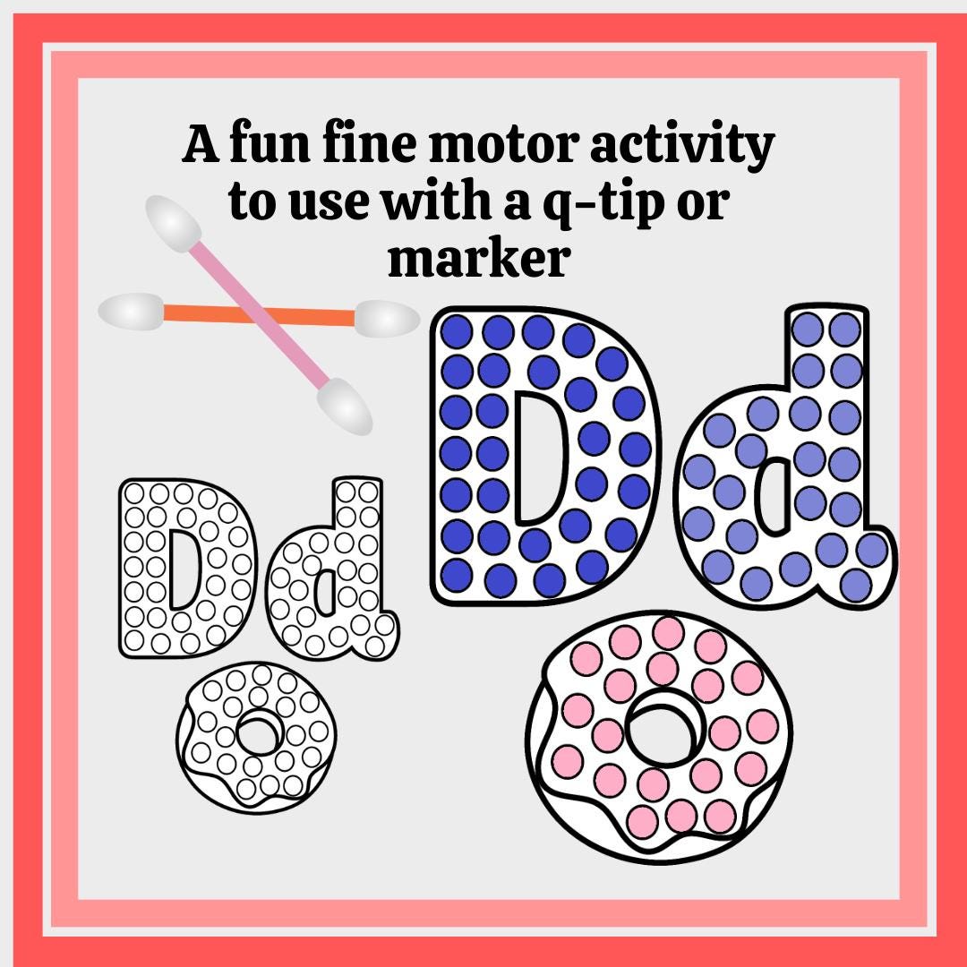 Fine Motor Skills Q-tip Dot Painting | Alphabet Printable Activity - Etsy