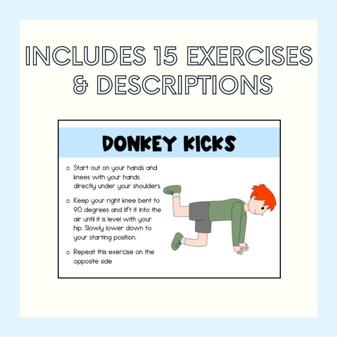 Lower Extremity Strengthening Posters | Large Cards for PT, OT, Phys Ed ...