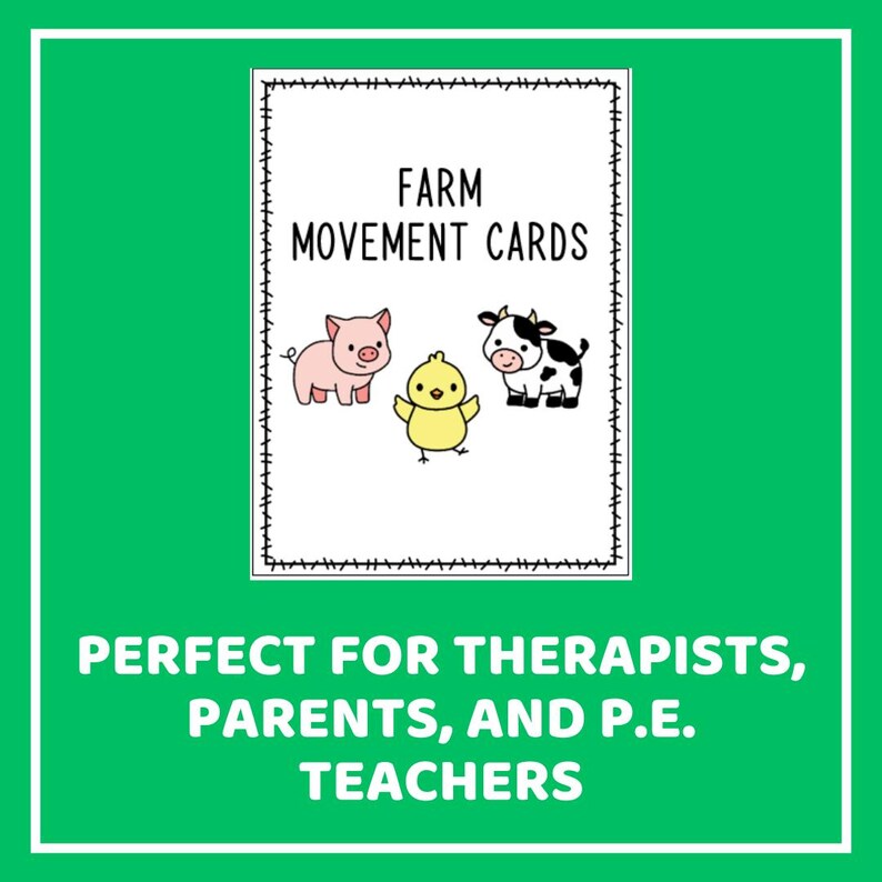 Farm Theme Gross Motor Movement Cards | Fun and Engaging Activity for ...