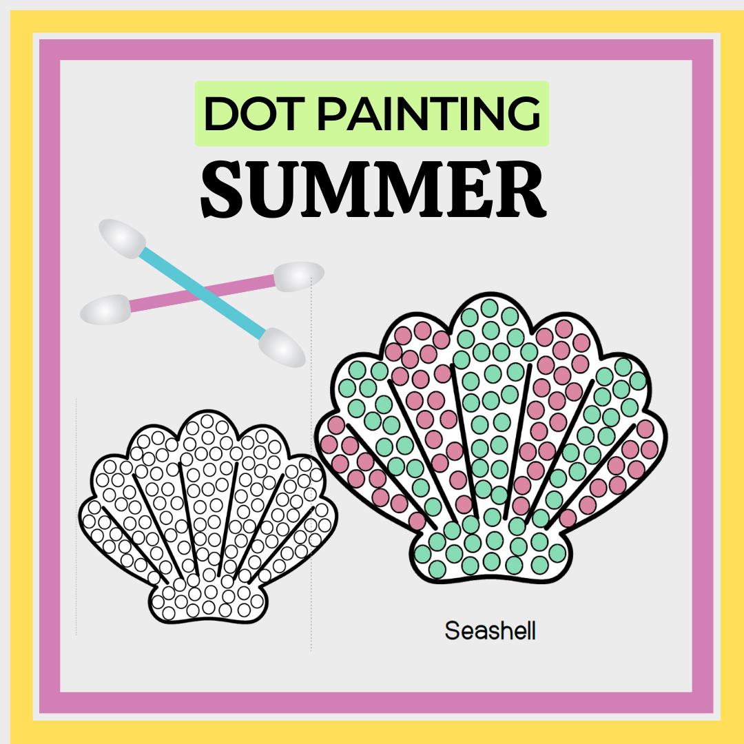 Fine Motor Dot Q-tip Painting | Summer Themed - Etsy