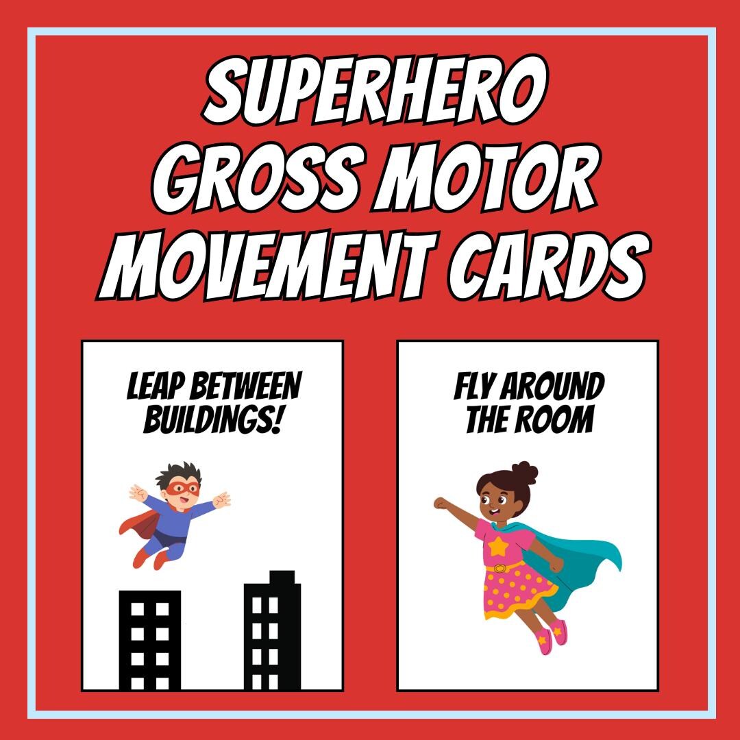 Superhero Gross Motor Movement Cards for Kids | Brain Break & Therapy ...