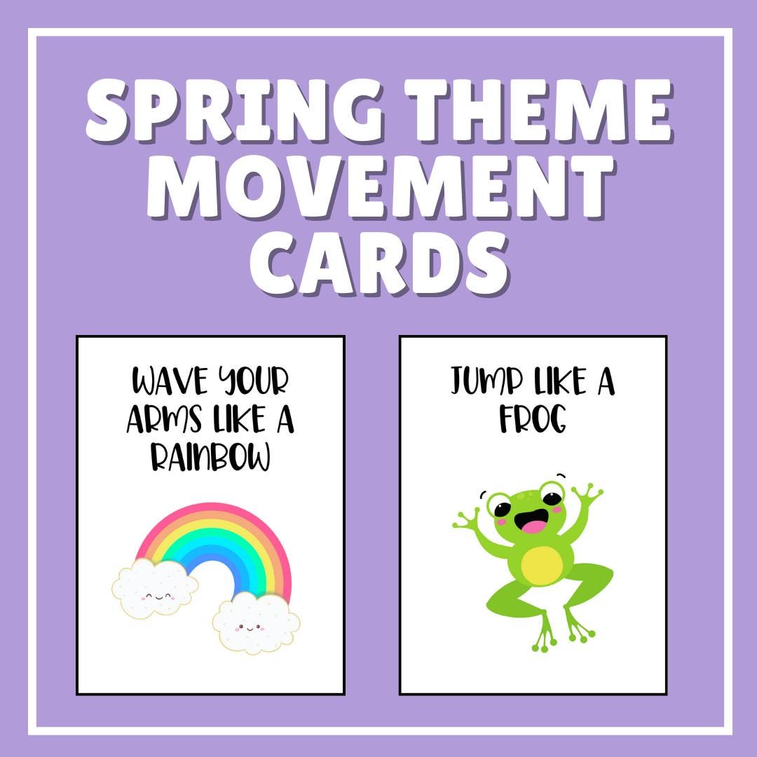 Spring Gross Motor Movement Cards | Gross Motor Brain Breaks ...