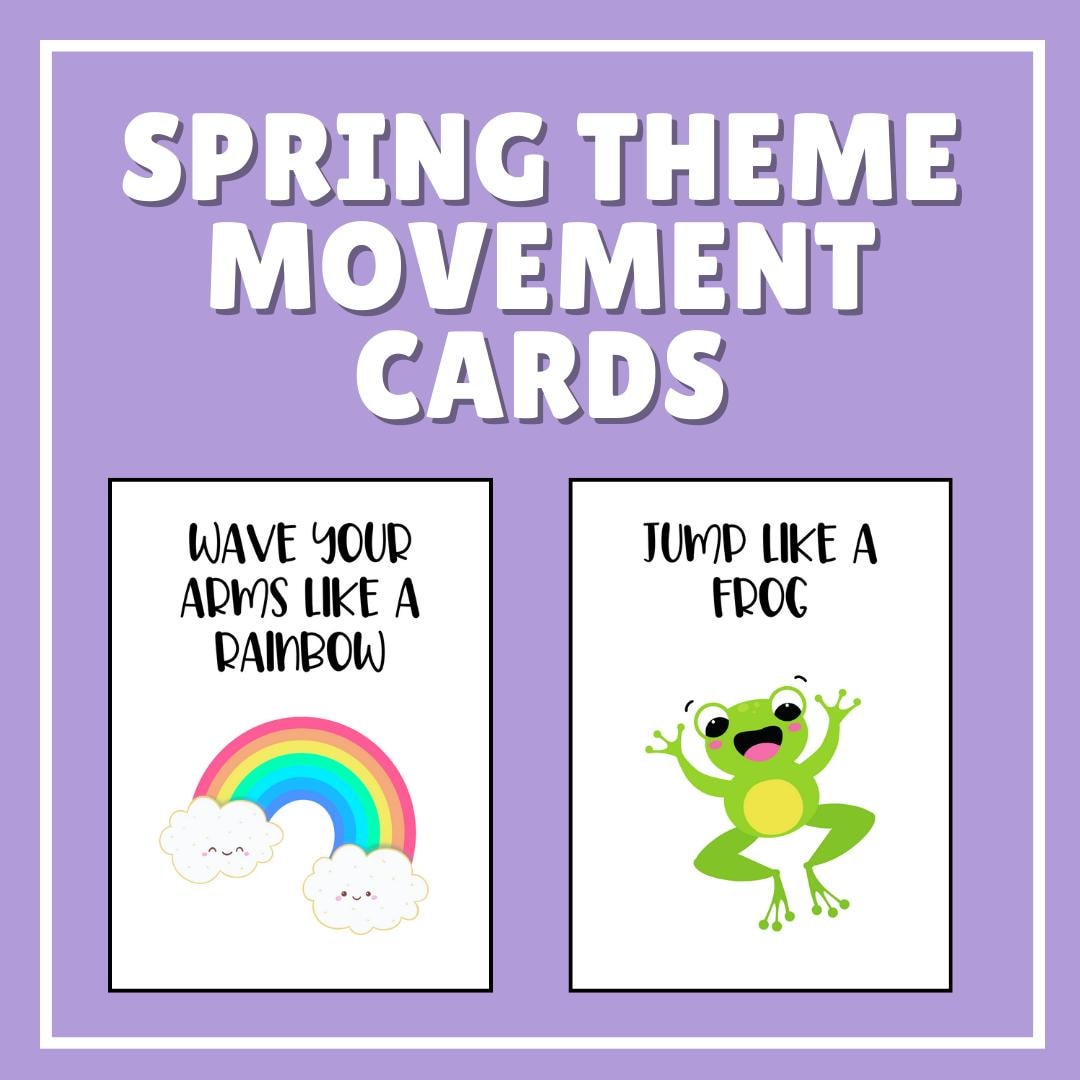 Spring Gross Motor Movement Cards | Gross Motor Brain Breaks ...