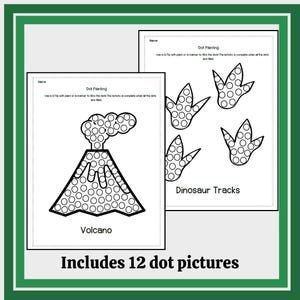 Fine Motor Skills Q-tip Dot Painting | Dinosaur Printable Activity - Etsy