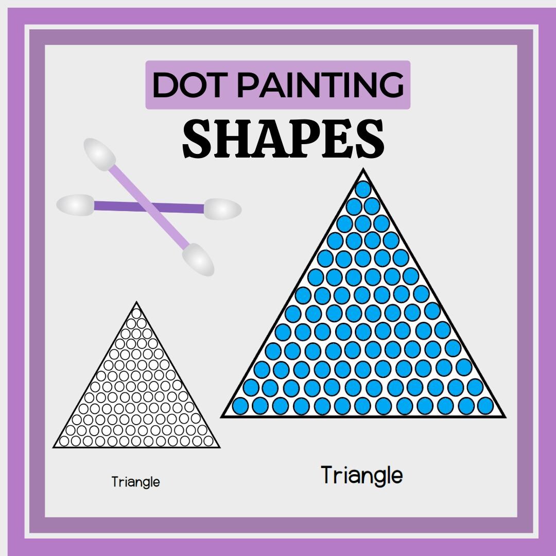 Fine Motor Skills Q-tip Dot Painting | Shape Learning Activity - Etsy