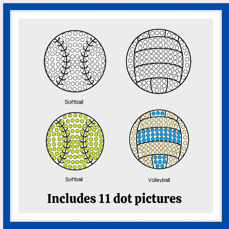Fine Motor Skills Q-tip Dot Painting Sports Printable Activity - Etsy