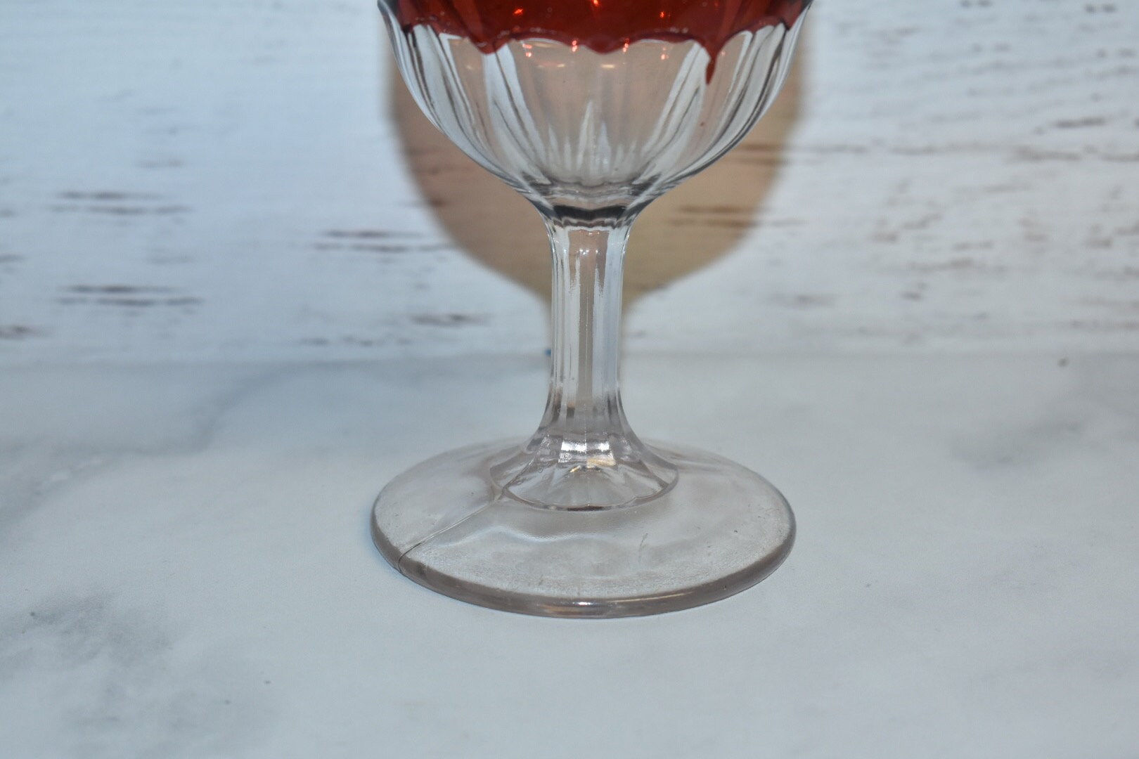 Vintage Ruby Flash Glass Goblet Ruby Flash Stained Glass - Etsy