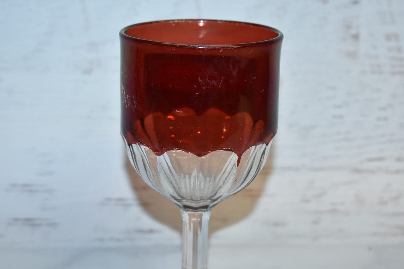Vintage Ruby Flash Glass Goblet Ruby Flash Stained Glass - Etsy