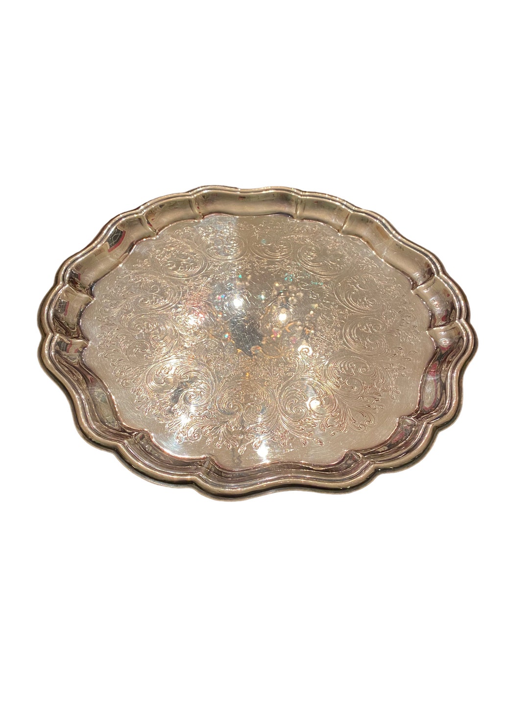Vintage Sheridan Silverplate 16.5 Inch Silverplate Footed Tray With ...