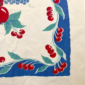 Vintage Tablecloth, Shabby Chic, 1950s Tablecloth, Fruit Tablecloth ...