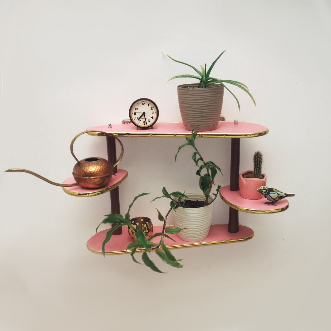 Pink Plant Shelf Vintage Atomic Flower Tiered Holder Mid Century Modern ...
