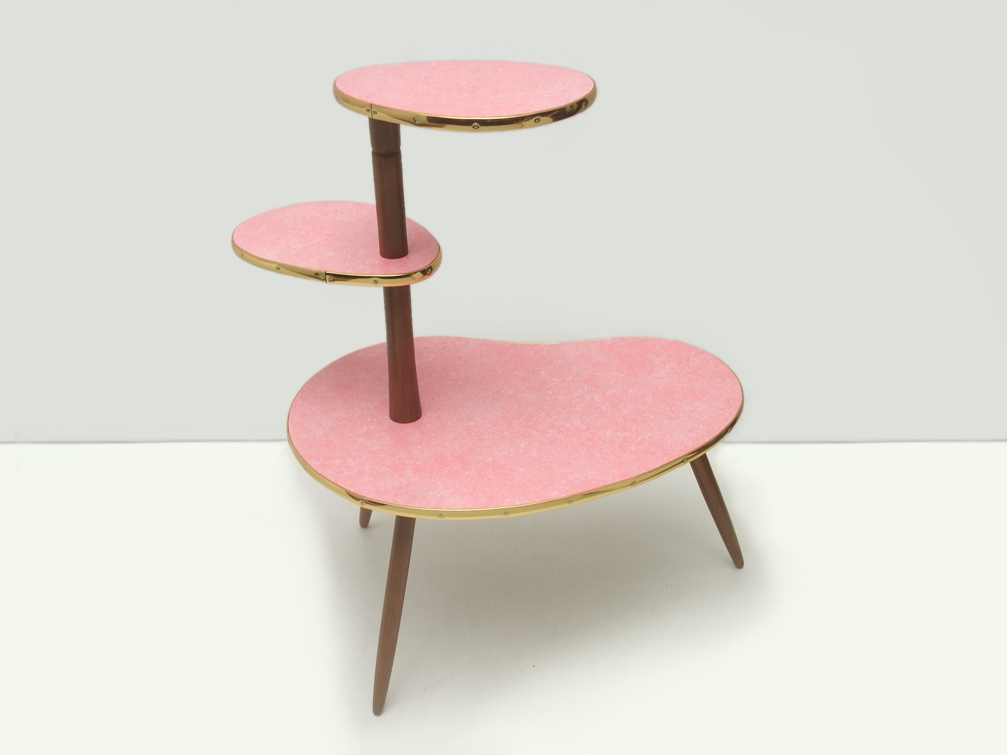 Tiered Plant Stand Mid Century Modern 60s Style Pink Tripod - Etsy Canada