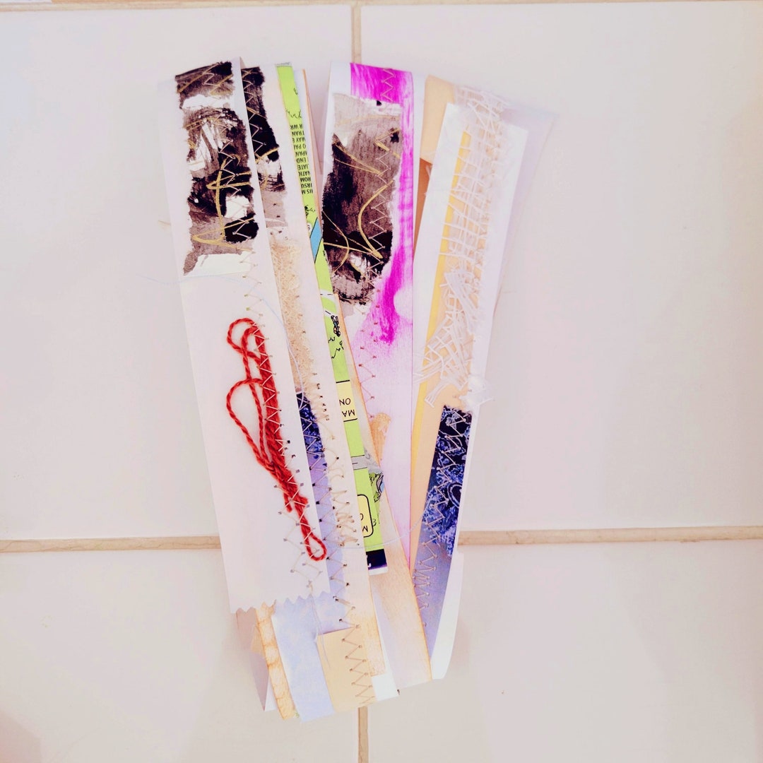 5' of SEWN Paper STRIPS No.16 for Junk Journals, Journal Embellishments ...