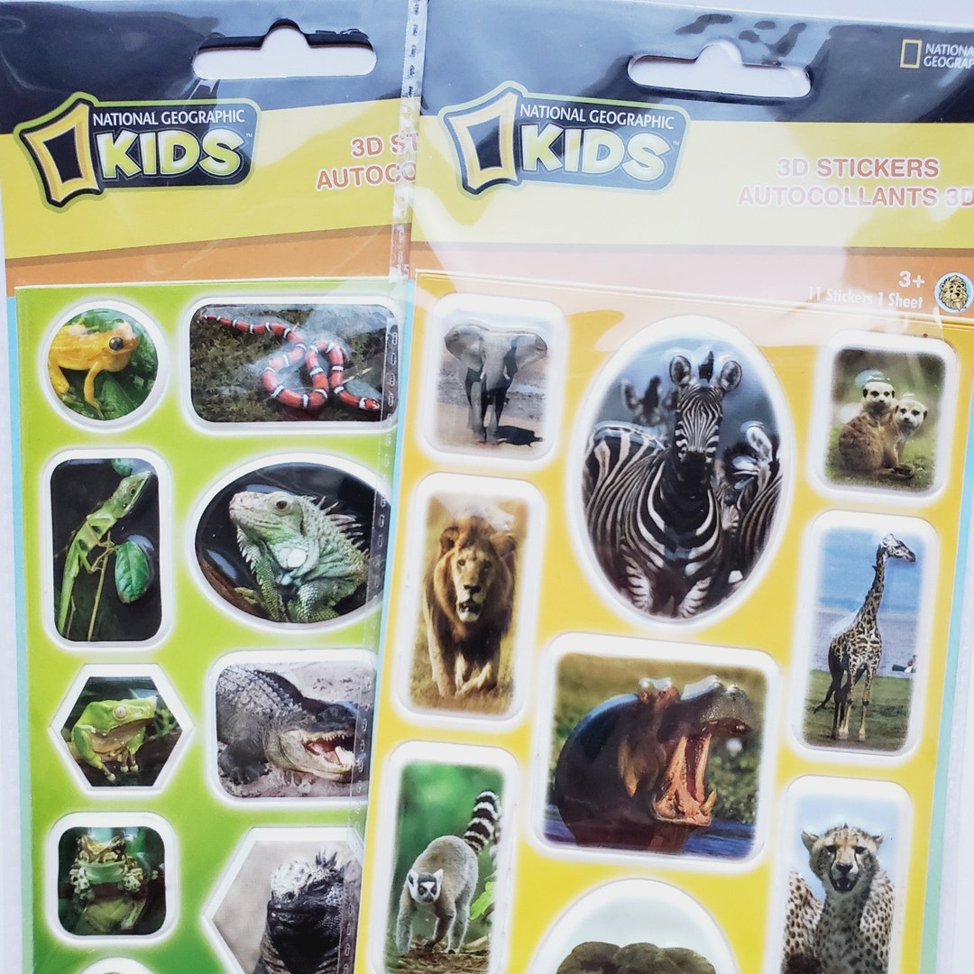 Vintage STICKERS 3 ANIMALS, 3D, Colorful, Nature, Journal Stickers ...