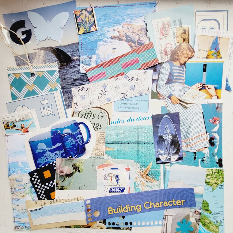 Blue Collage Kit - Etsy