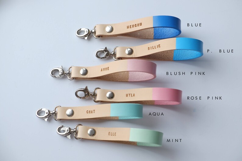 Personalized Leather Keychain Custom Name Leather Key Ring - Etsy