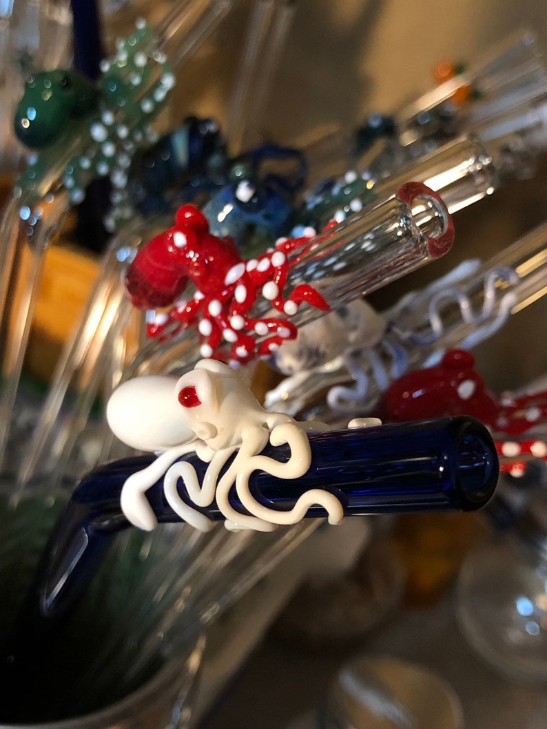 Octopus Glass Straws - Etsy
