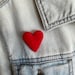Small Red Heart Pin Lapel Brooch for Weddings Felt Heart Jewelry Wool ...