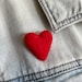 Small Red Heart Pin Lapel Brooch for Weddings Felt Heart Jewelry Wool ...