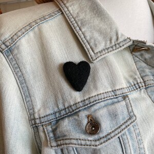Small Black Heart Pin - Felt Heart Jewelry - Wool Heart Pin - Etsy