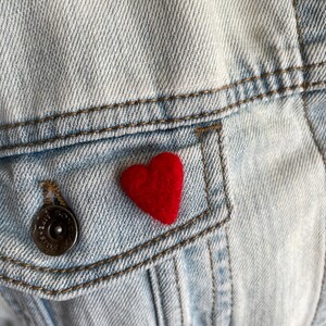 Tiny Red Heart Pin - Lapel Brooch for Weddings - Felt Heart Jewelry ...