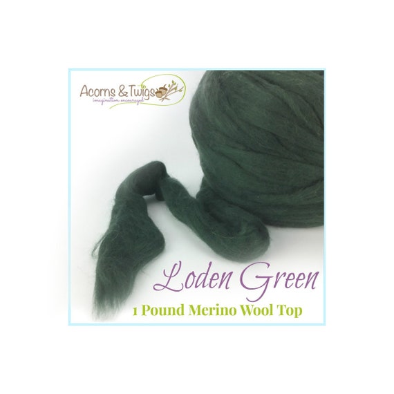 Wet Felting Wool 1 lbs Loden Green Merino Wool Top Dark | Etsy