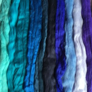 12x 1 Oz Blue Tones Merino Top Wool for Fiber Arts Needle - Etsy