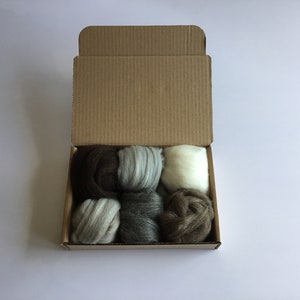 Undyed Roving, Natural Wool Set, Needle Felting Kit, Carded & Combed ...