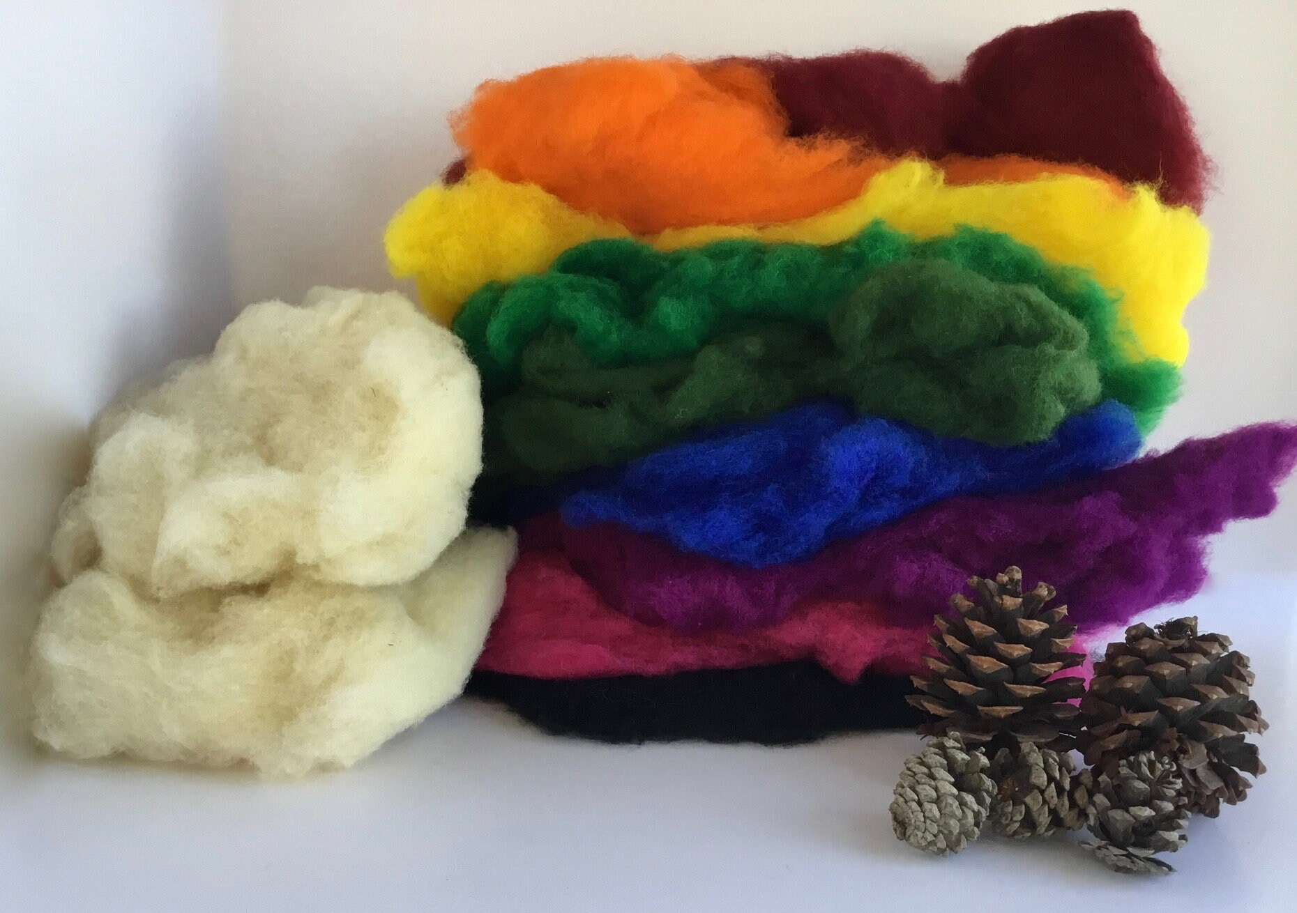 Carded Wool Set Large Intense Colored Wool Batt Set 9 - Etsy