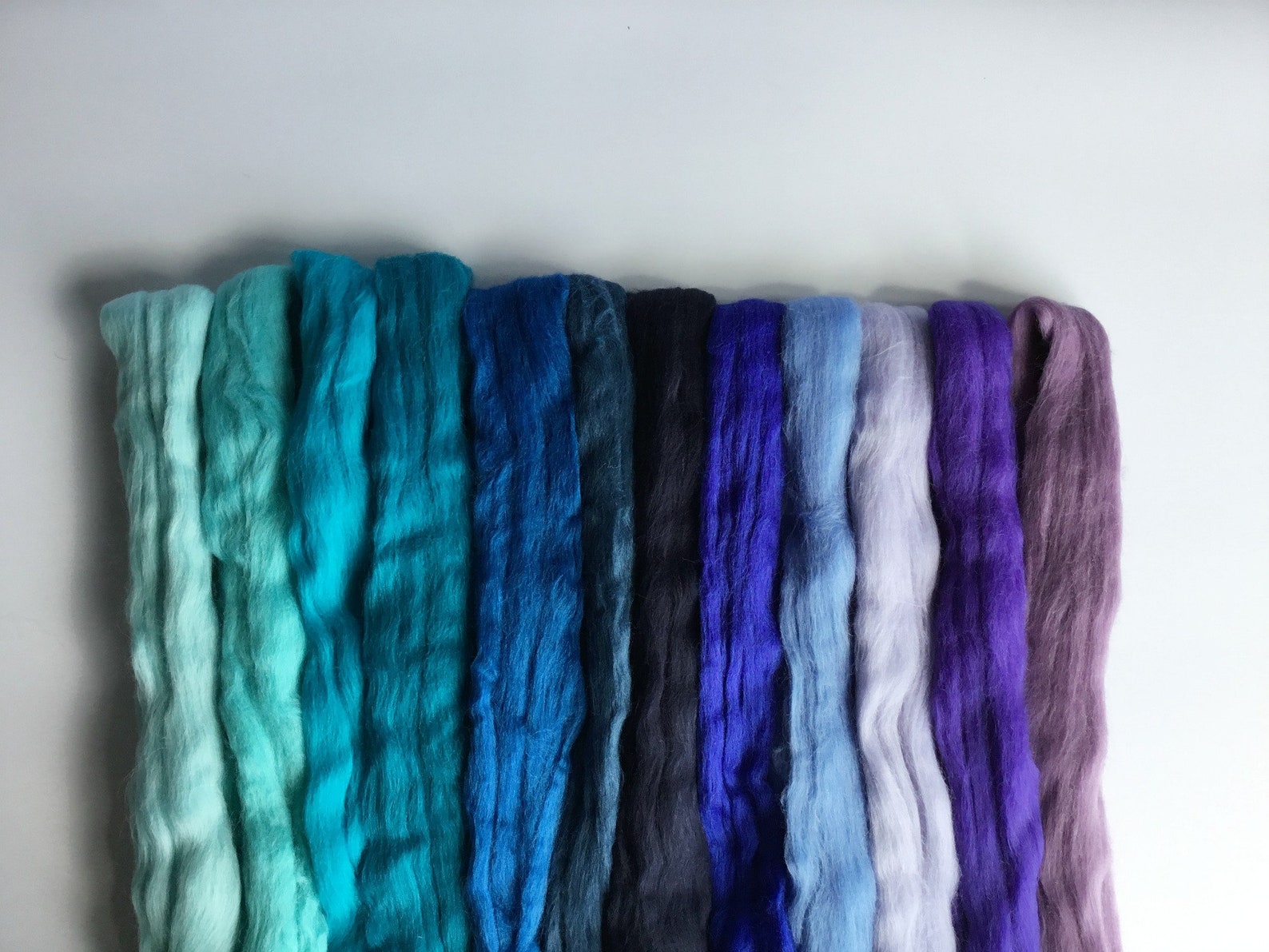 12x 1 Oz Blue Tones Merino Top Wool for Fiber Arts Needle - Etsy