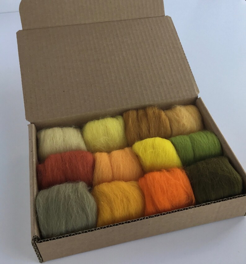 Yellow Wool Set 12 colors of South American Merino Wool | Etsy