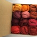 Needle Felting Wool, Large Red & Orange Tones Set 12 Colors of South ...