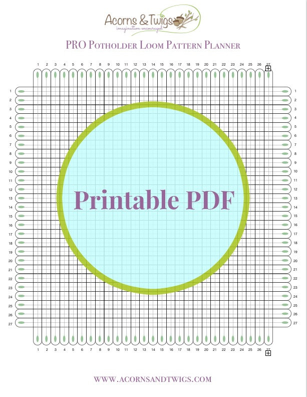 PRO Potholder Loom Pattern Planner Printable PDF Color & - Etsy