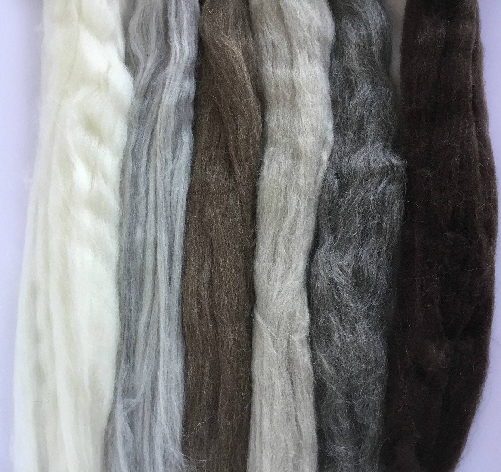 Undyed Roving Natural Wool Set Needle Felting Kit Carded & - Etsy