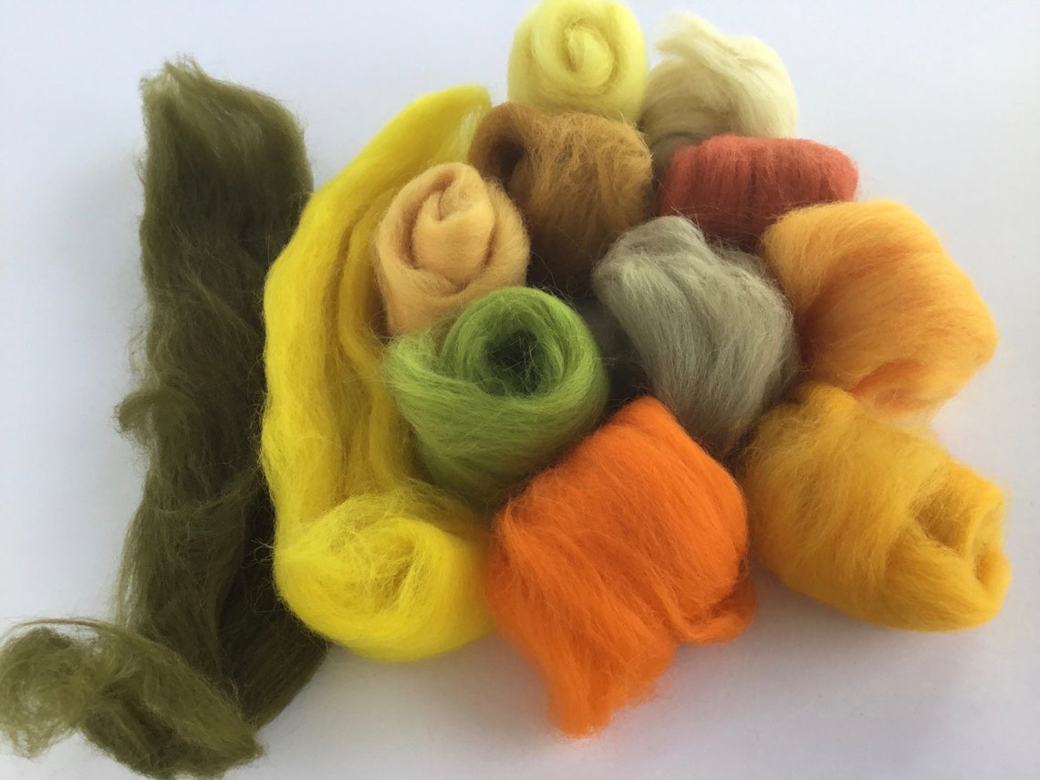 Yellow Wool Set 12 Colors of South American Merino Wool - Etsy