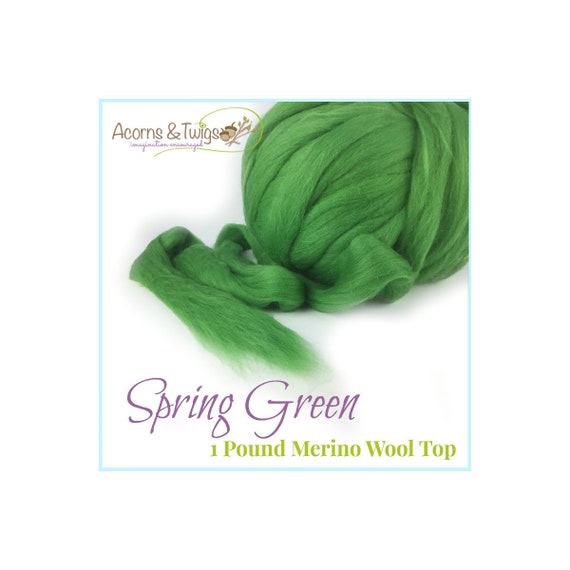 Spinning Wool Top Wool by the Pound Spring Green Merino Wool | Etsy
