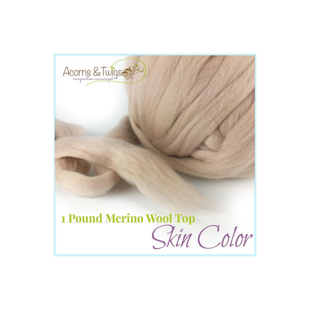 1 Lb Light Skin Color Wool Top, Wholesale Felting Supplies, Fairy Wool ...