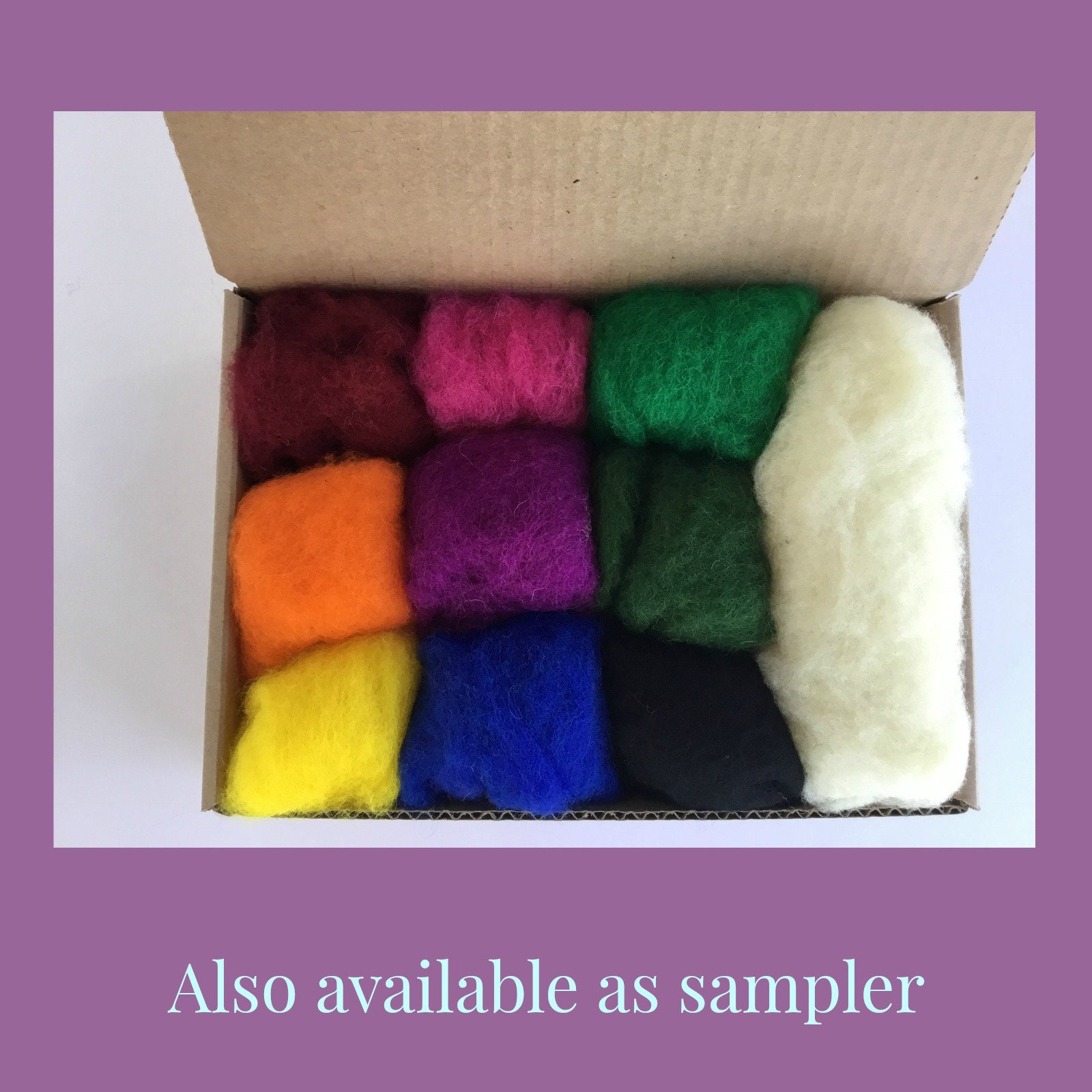 Carded Wool Set Large Intense Colored Wool Batt Set 9 - Etsy
