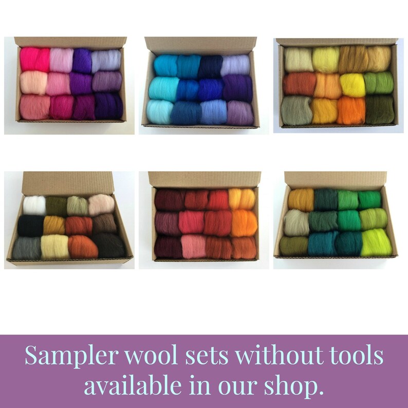 Needle Felting Starter Kit Tools and 2 Oz Merino Wool Roving - Etsy