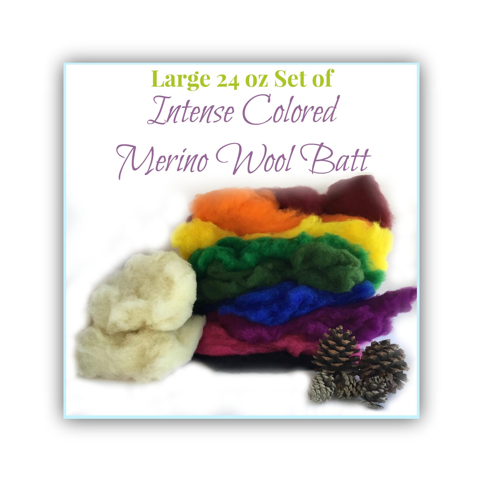 Carded Wool Set Large Intense Colored Wool Batt Set 9 - Etsy