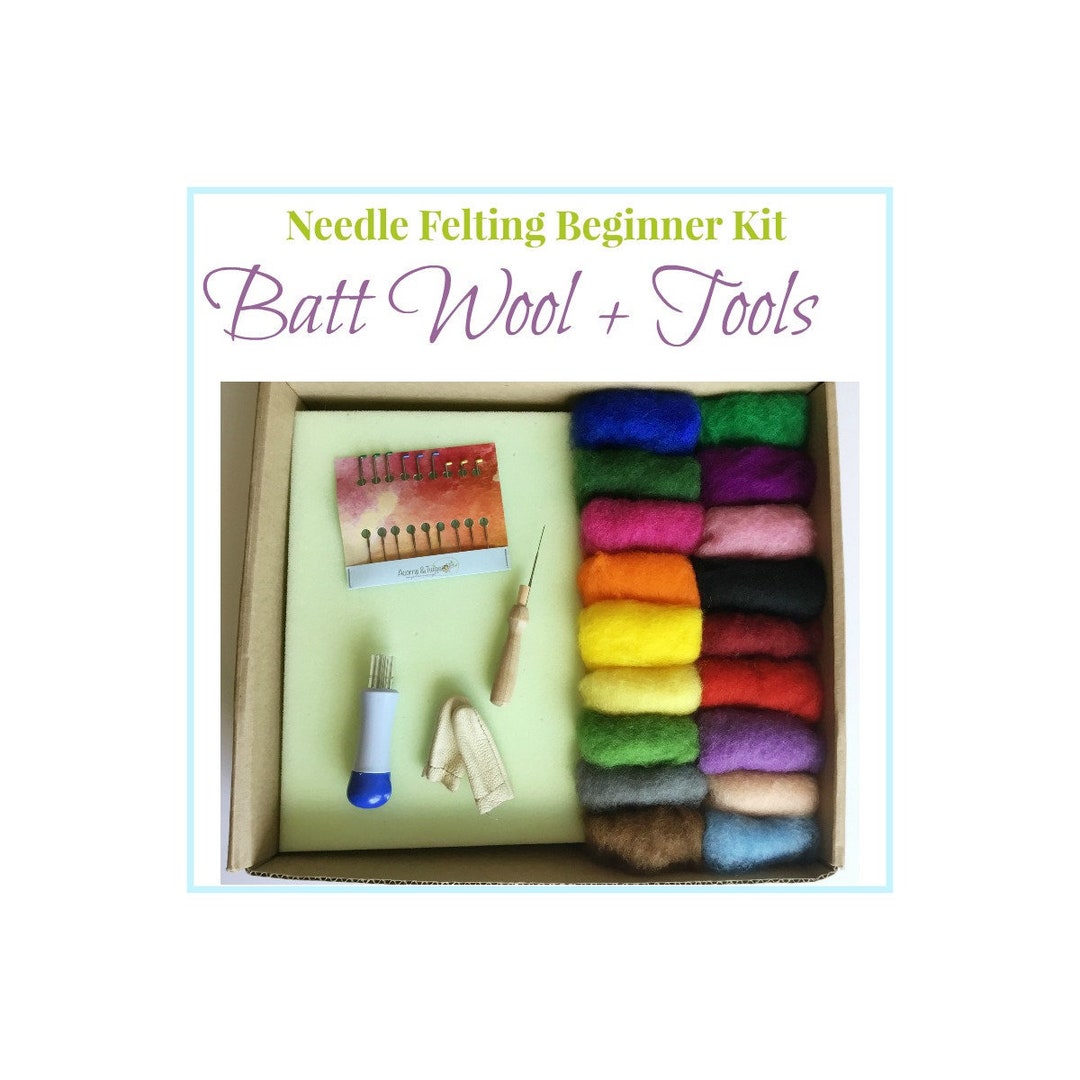 Needle Felting Beginner Kit 3 Oz Batt Wool and Tools Set - Etsy