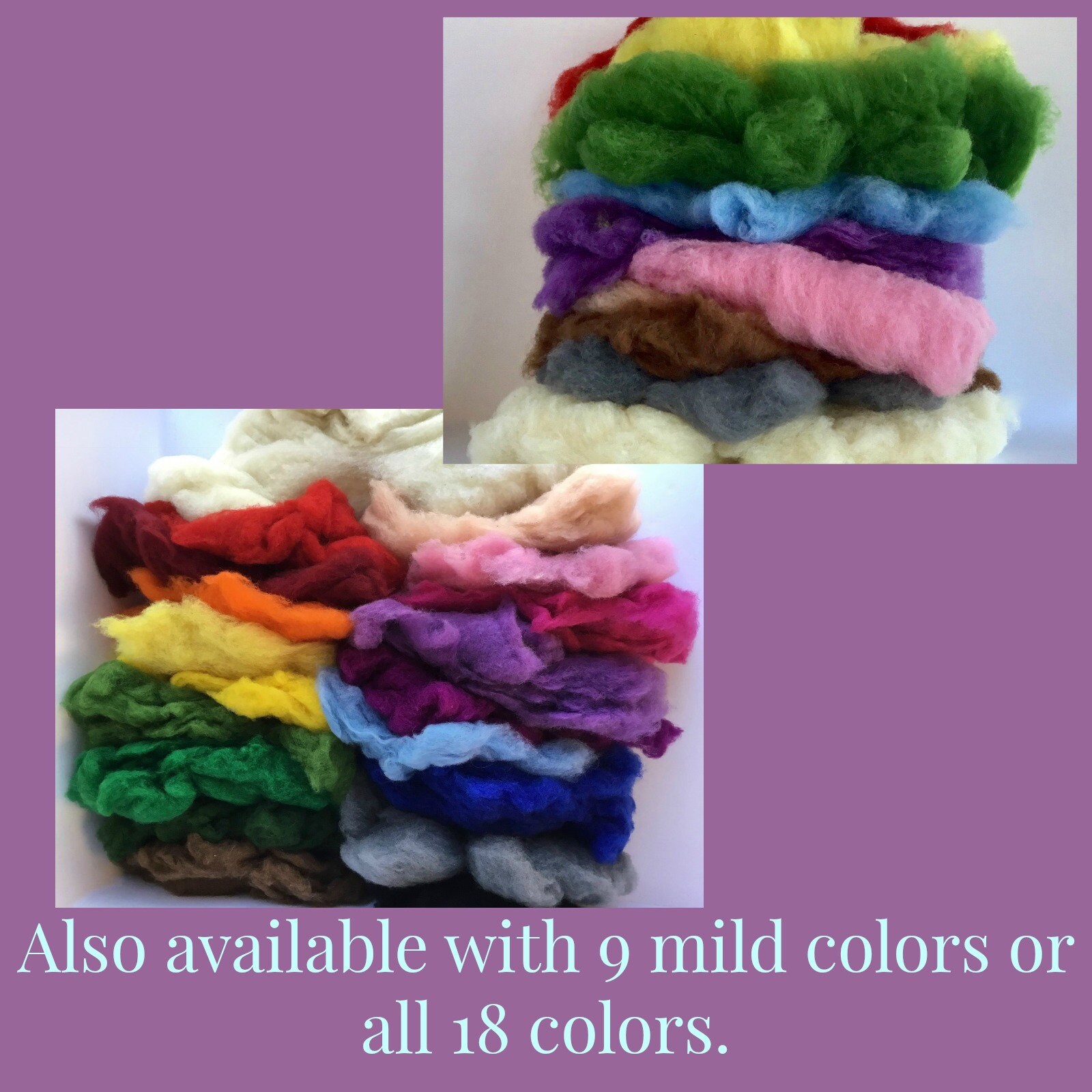 Carded Wool Set Large Intense Colored Wool Batt Set 9 - Etsy