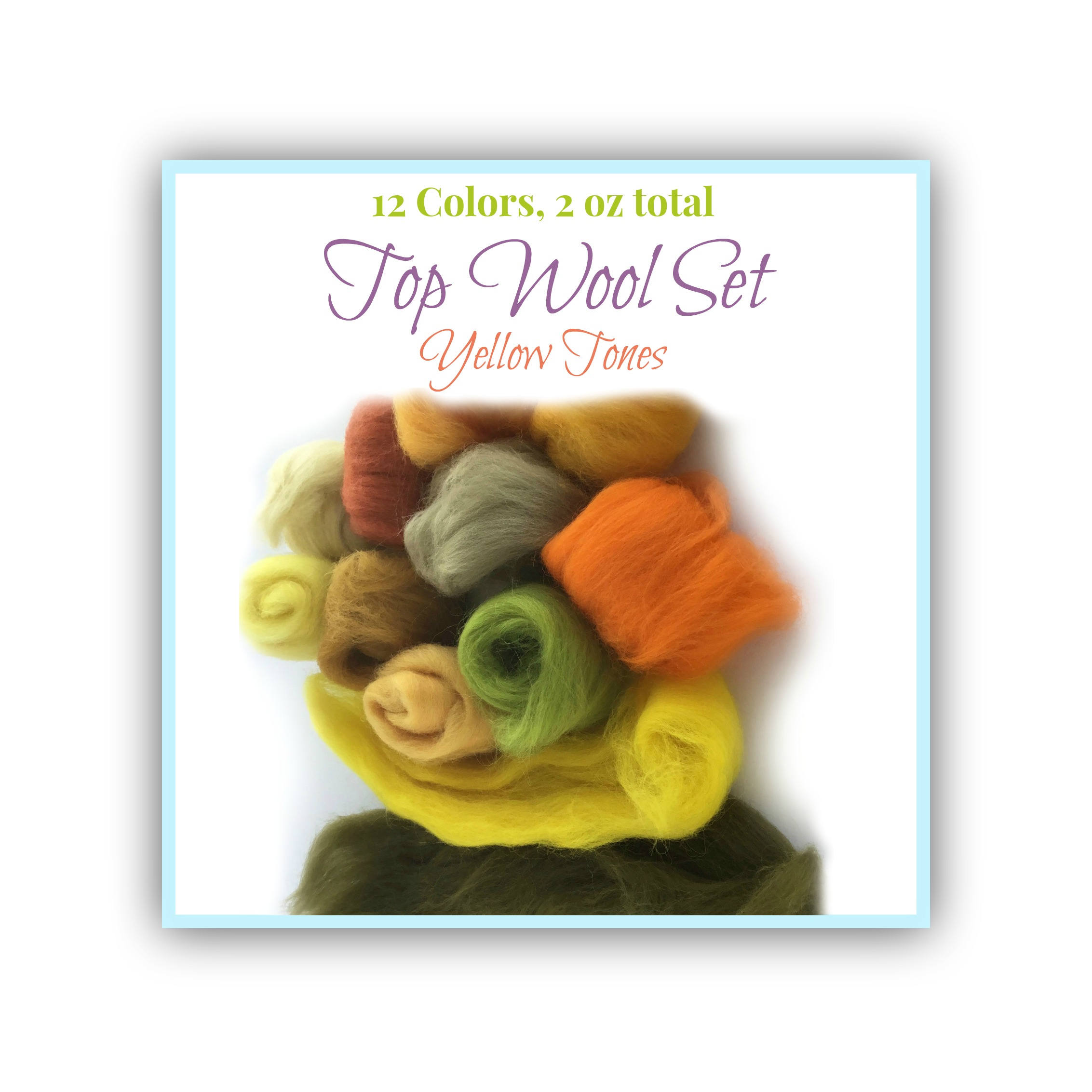 Yellow Wool Set 12 Colors of South American Merino Wool - Etsy