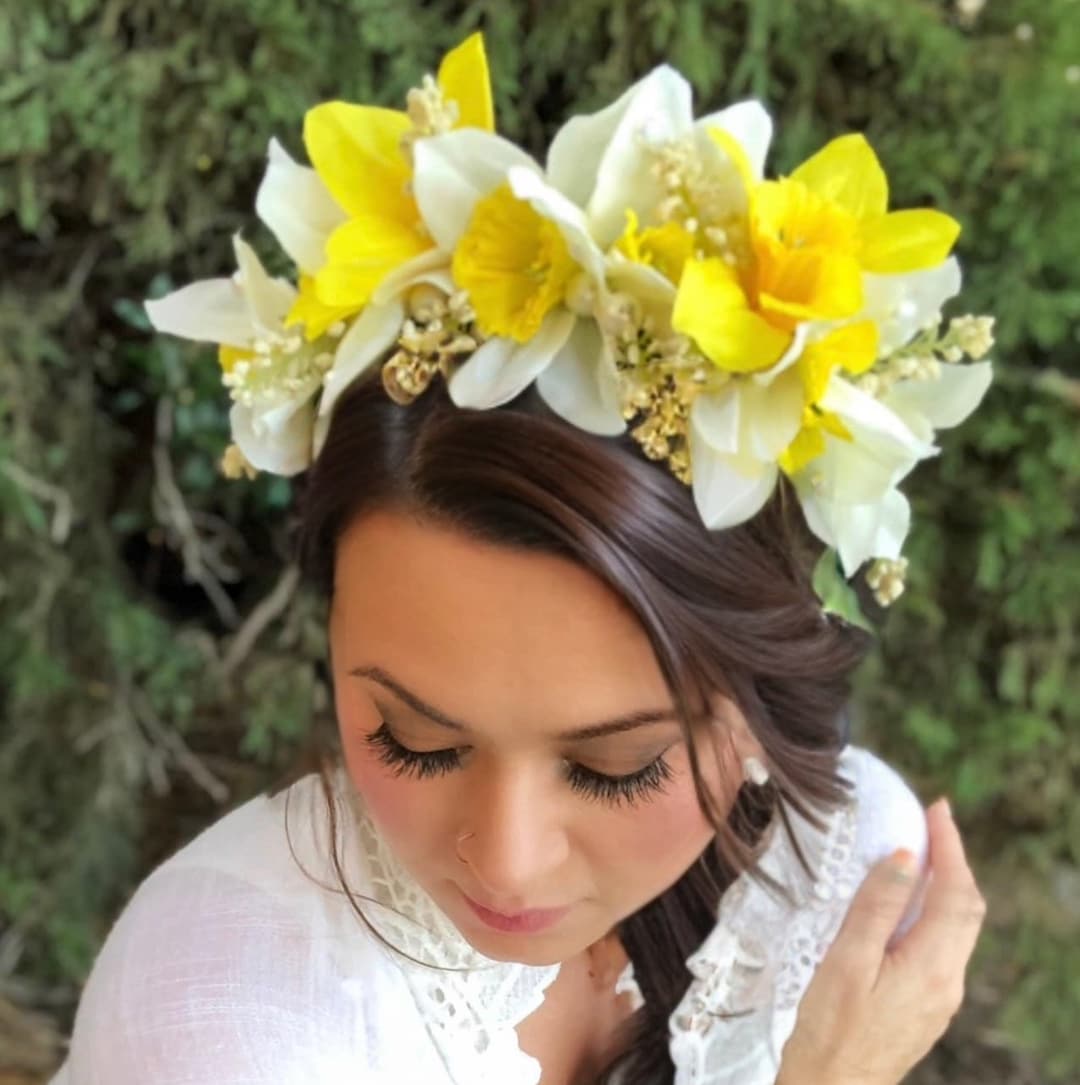 Daffodil Flower Crown, Yellow Spring Flower Crown, Easter Crown, Easter ...