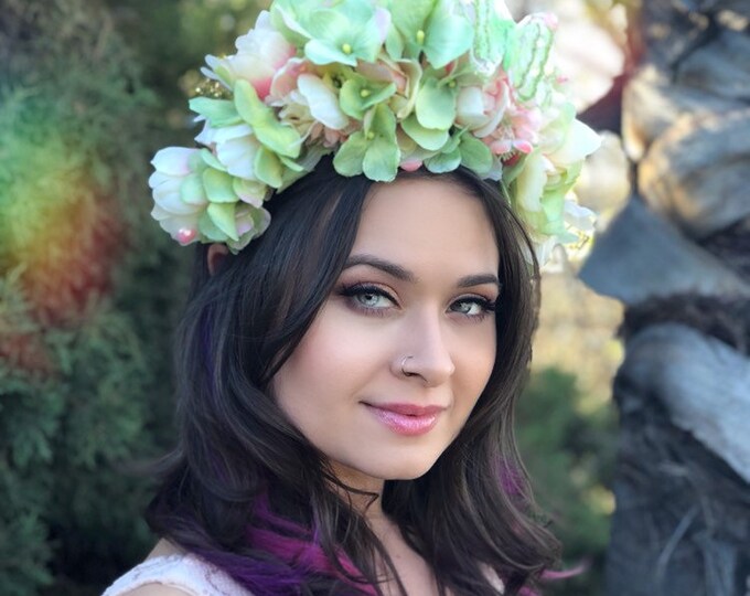 Fairy Flower Crown Elven Headpiece Fairy Headband Fairytale - Etsy