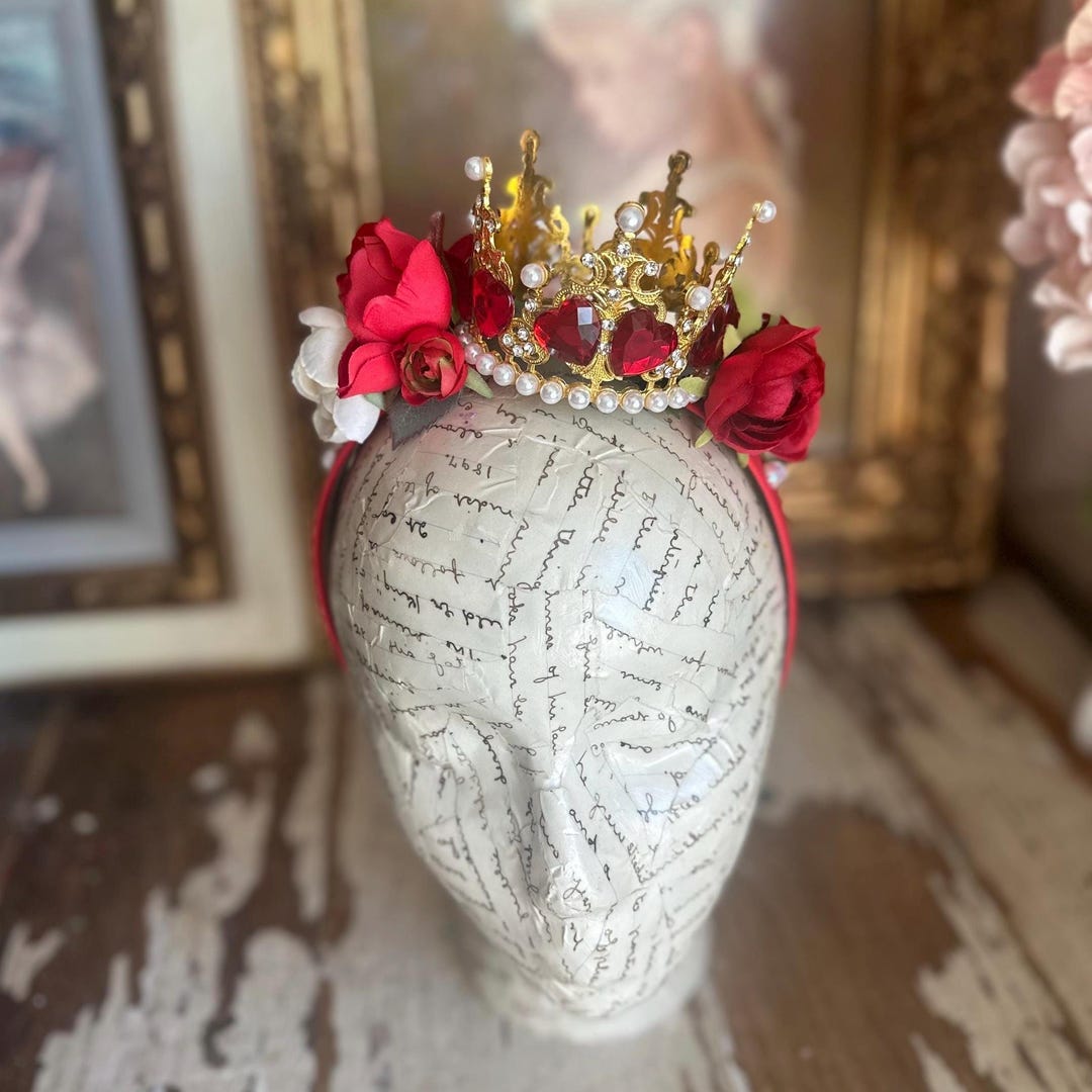 Red Queen Crown, Queen of Hearts Crown, Wonderland Crown, Valentine's ...