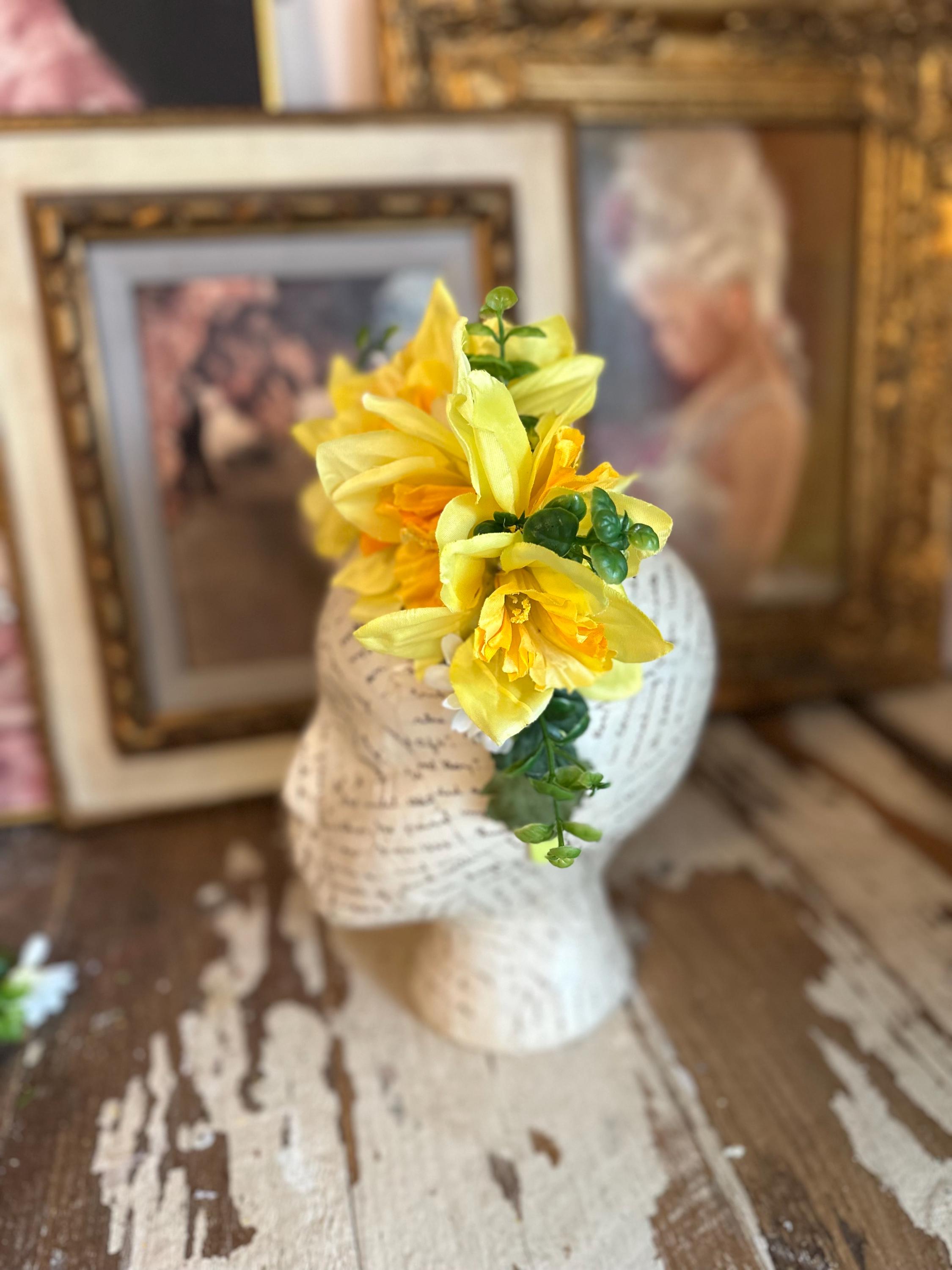 Daffodil Flower Crown, Yellow Spring Flower Crown, Easter Crown, Easter ...