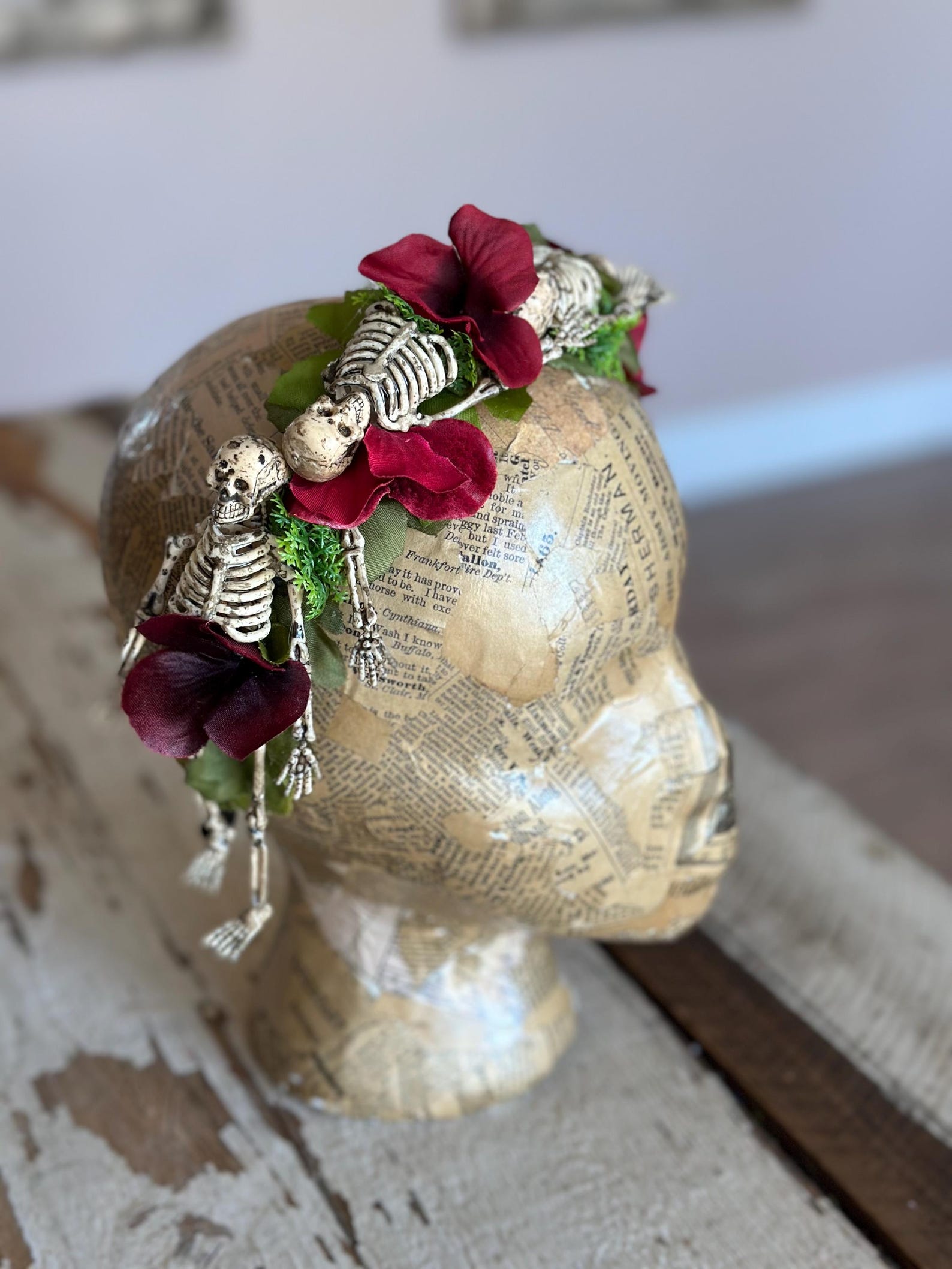 Skull Crown, Vampire Queen, Cemetery Halloween Crown, Gothic Flower ...