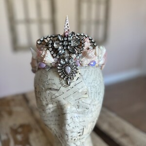 Pink Fantasy Mermaid Crown, Blush and White Seashell Crown, Sea Queen ...